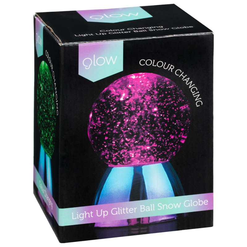 Glow Light Up Glitter Ball Snow Globe | Novelty Lighting | B&M