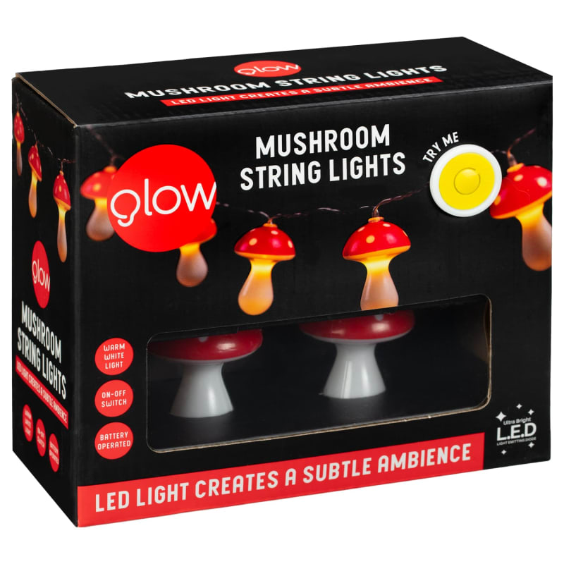 Glow Mushroom String Lights | Novelty Lighting | B&M
