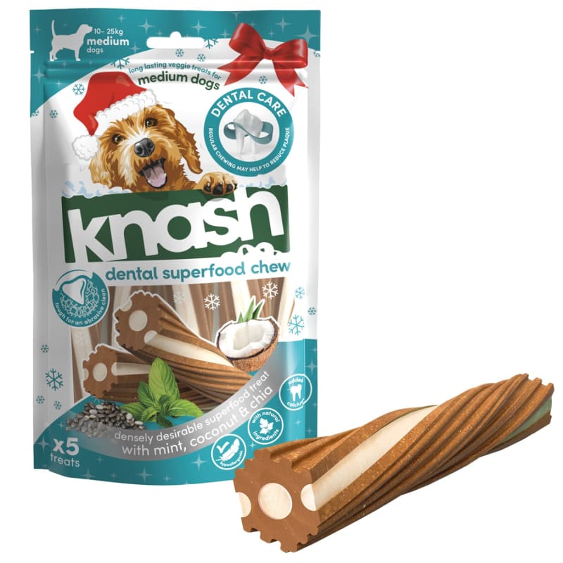 Knash Dental Superfood Chew 5pk - Mint, Coconut & Chia | B&M