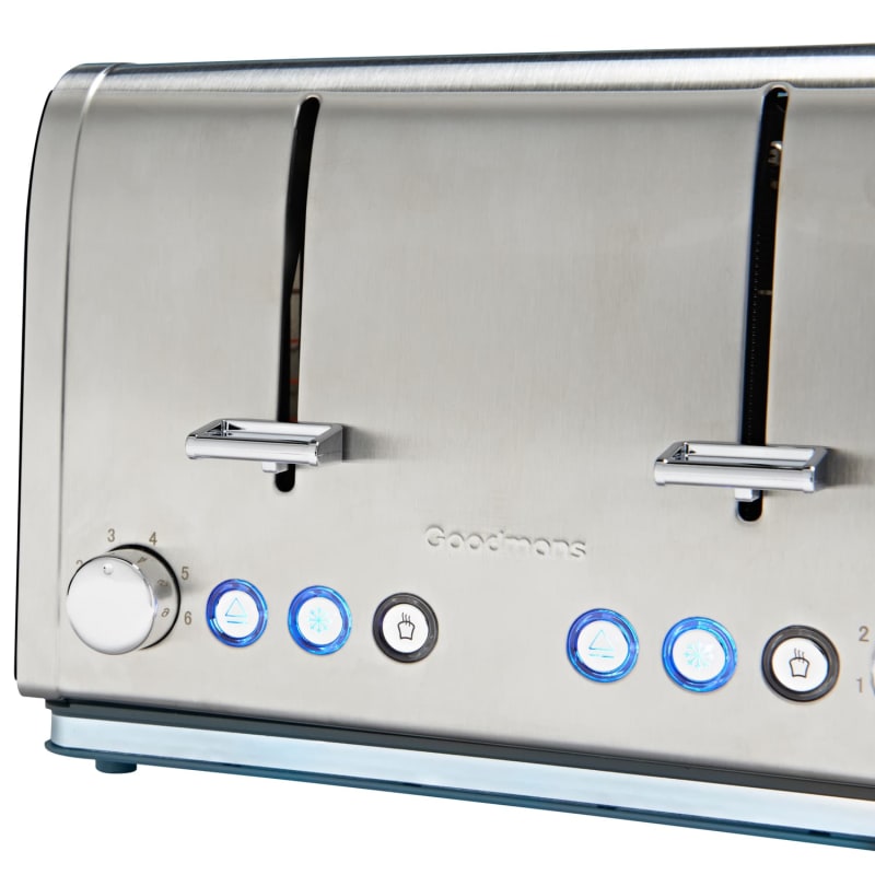 Goodmans 4 Slice Stainless Steel Toaster | Toasters | B&M