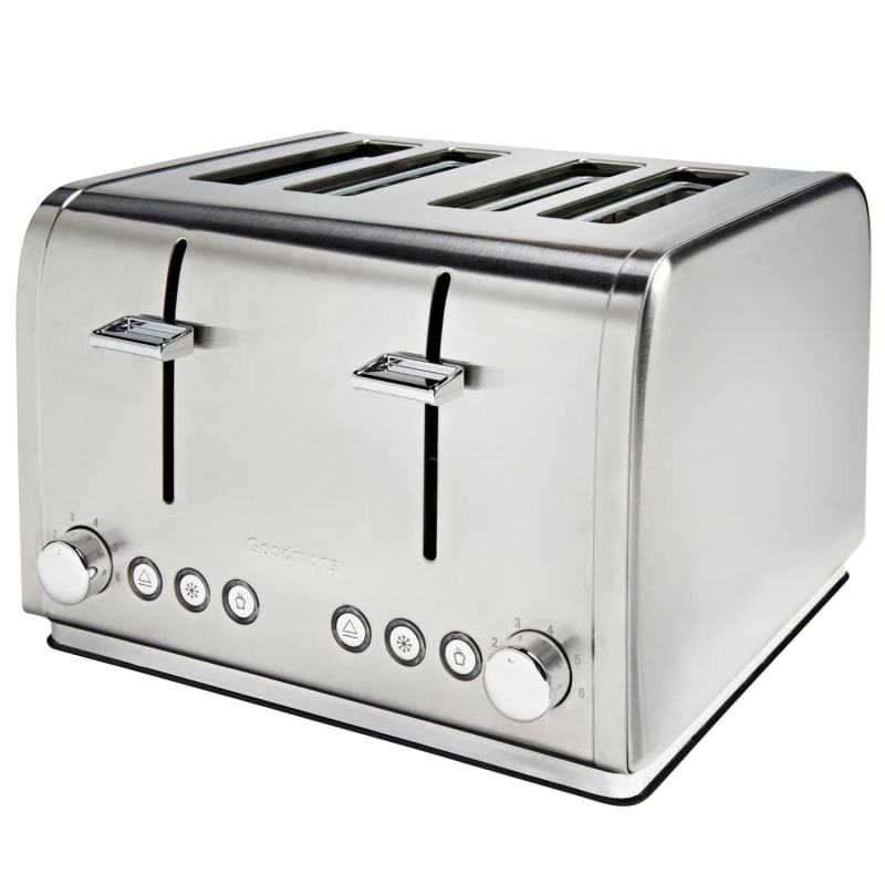 Goodmans 4 Slice Stainless Steel Toaster | Toasters | B&M