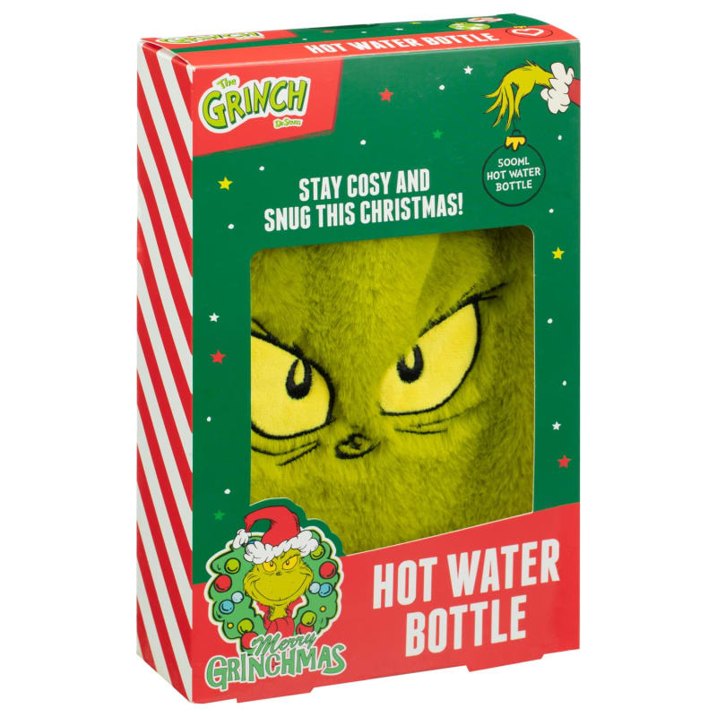 The Grinch Hot Water Bottle 500ml | Christmas Gifts | B&M