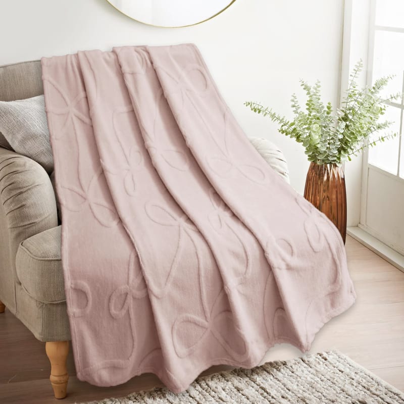Bow Throw - Blush | Throws - B&M