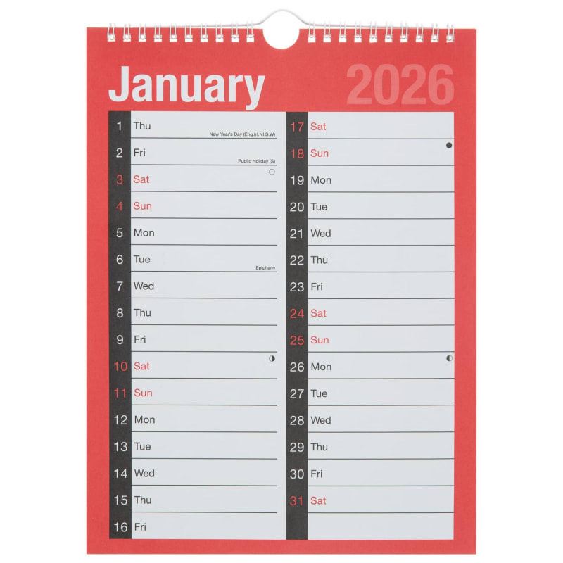 Large Print Calendar 2026 | Diaries & Calendars | B&M