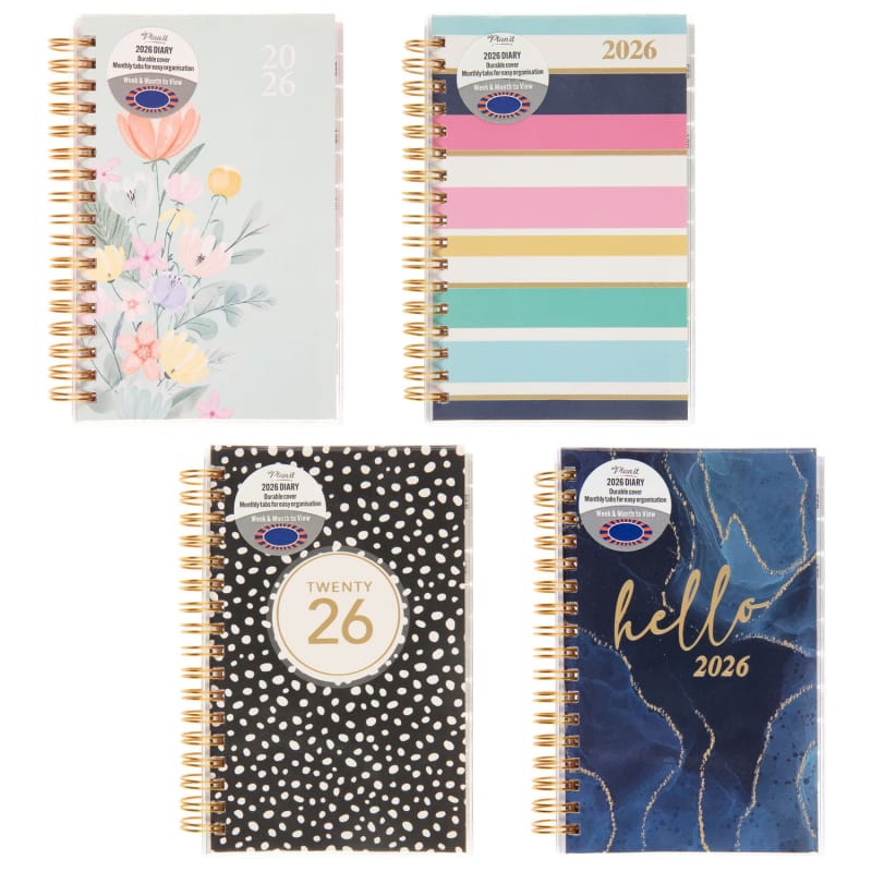 Plan It Slim PP Pocket Diary 2026 - Assorted | Diaires | B&M