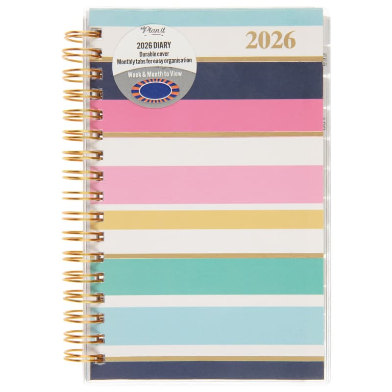 Plan It Slim PP Pocket Diary 2026 - Assorted | Diaires | B&M