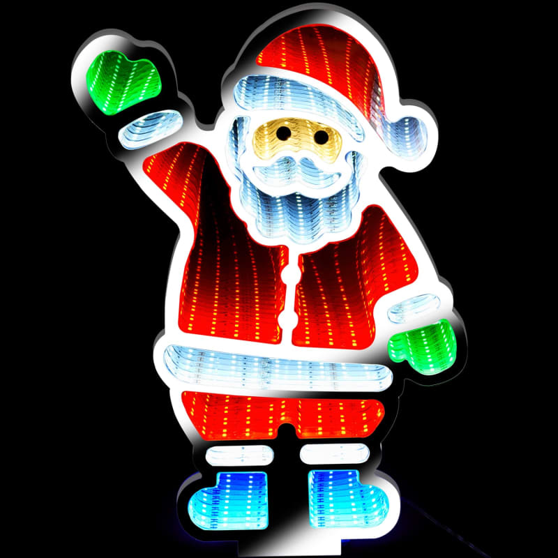 Multicolour Infinity Santa Light Up Decoration | Lights - B&M
