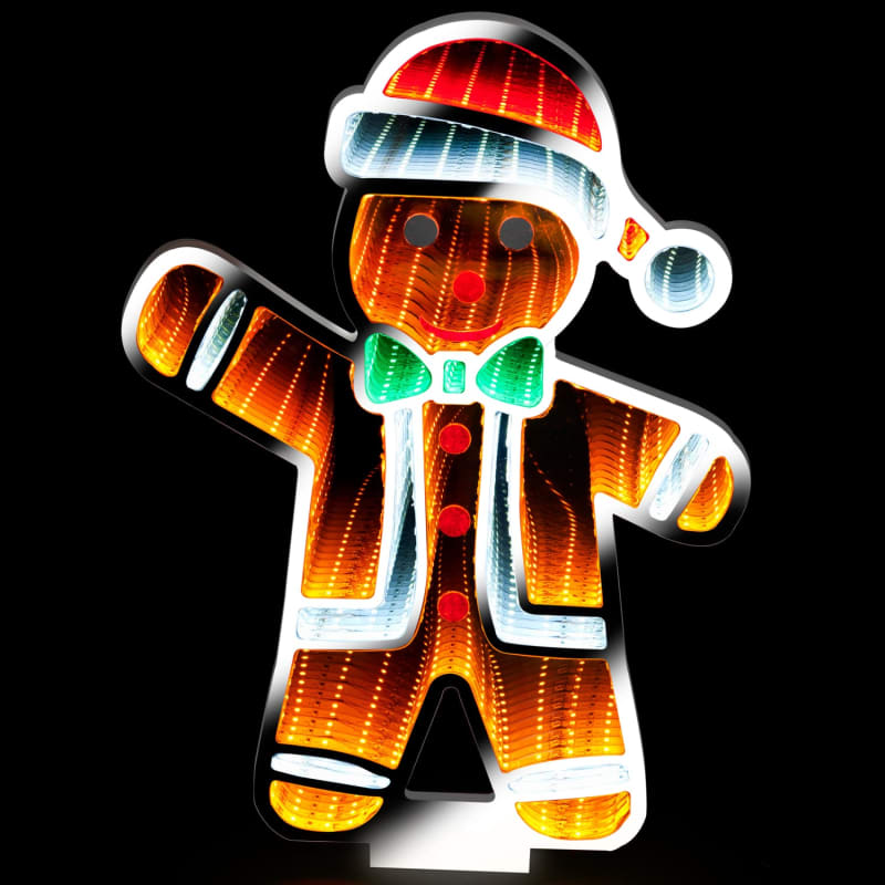 Multicolour Infinity Gingerbread Man Decoration | Lights - B&M