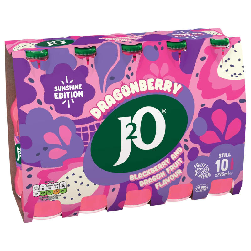 J2O Dragonberry 10 x 275ml | Soft Drinks | B&M