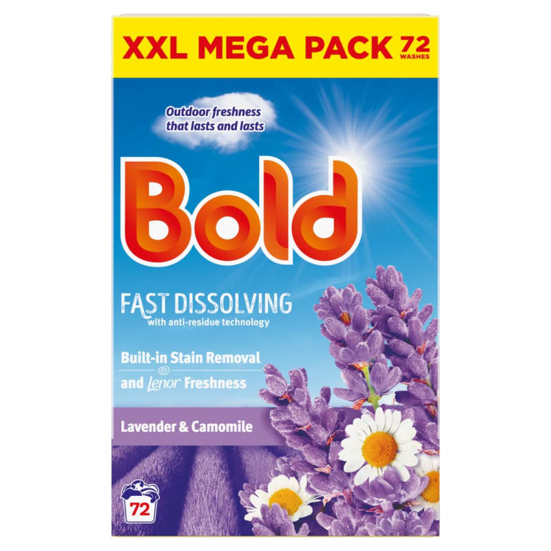 Bold Powder 72W - Lavender & Camomile | Laundry Detergent | B&M