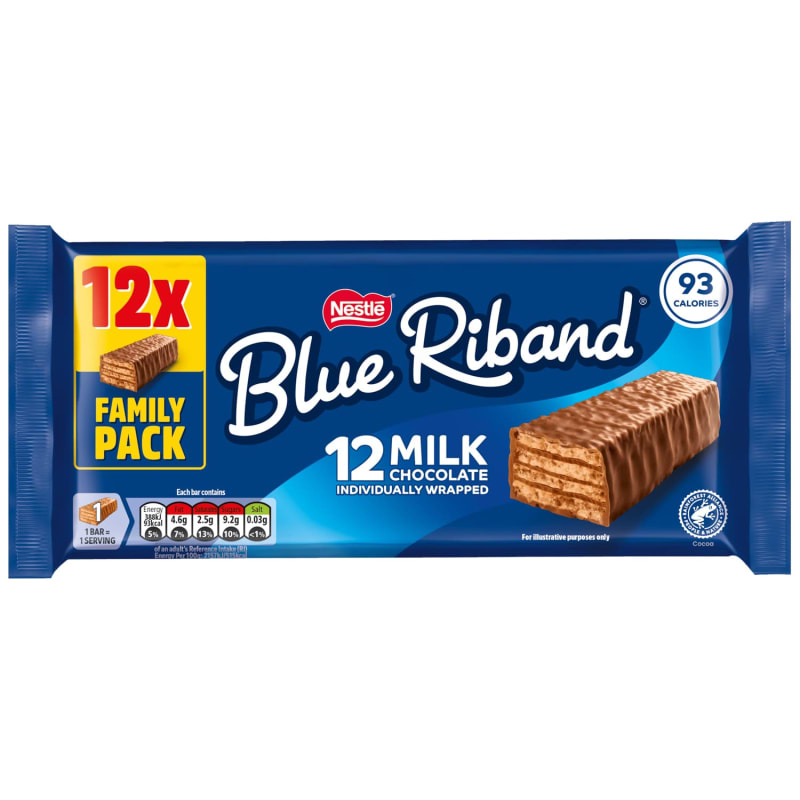 Blue Ribband Milk Chocolate Wafer Biscuit Bar 12pk | Biscuits | B&M