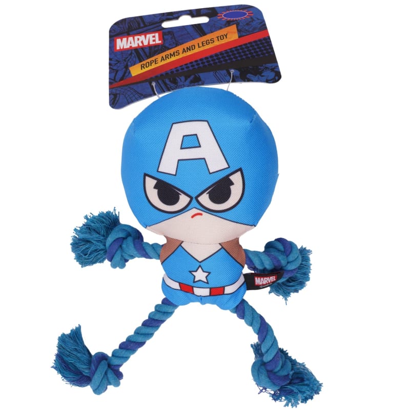 Marvel Rope Arms & Legs Dog Toy - Captain America | Dog Toy | B&M