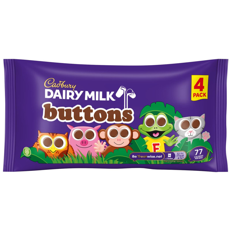 Cadbury Dairy Milk Buttons 4pk | Chocolate Multipacks | B&M