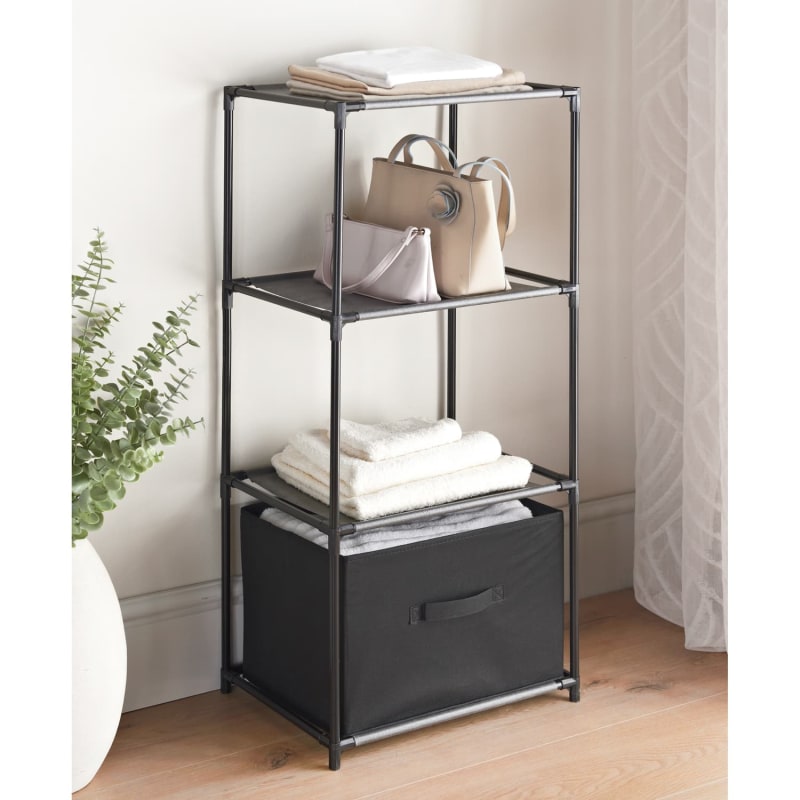 Spaceways 3 Tier Storage Unit with Drawer | Furniture - B&M