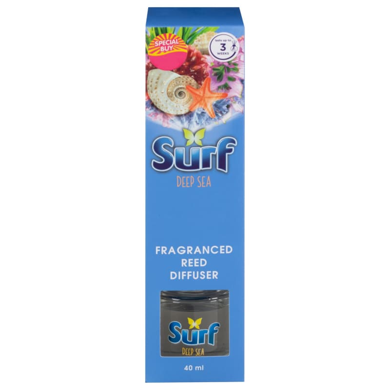 Surf Fragranced Reed Diffuser 40ml - Deep Sea | Diffusers | B&M