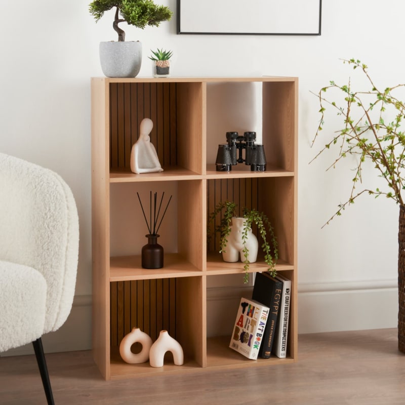 Simply Panelled 6 Cube Shelving Unit | Storage | B&M