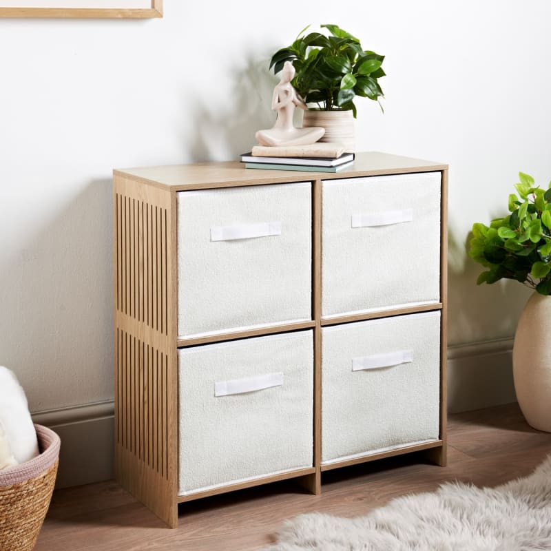 Simply 4 Cube Storage Unit with Baskets | Storage & Shelving | B&M