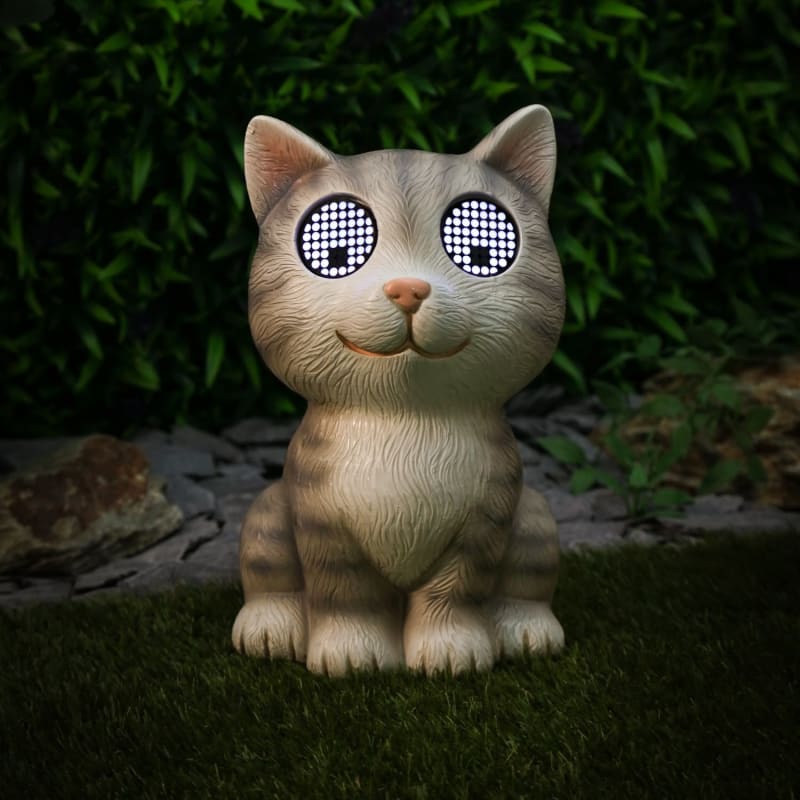 Solar Powered Cat with Moving Eyes | Garden | B&M