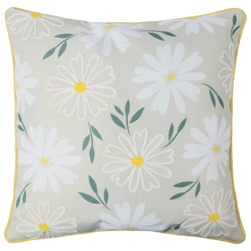Garden Life Daisy Embroidered Outdoor Cushion | Cushions | B&M