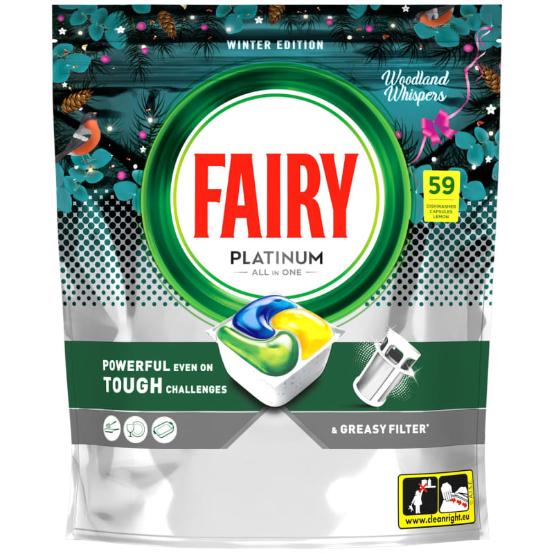 Fairy Platinum All In One Dishwasher Capsules 59pk - Woodland Whispers ...