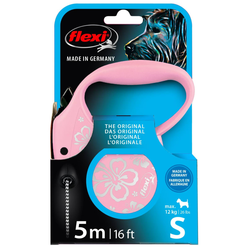 Flexi Lead Small Spot Pattern 5m - Pink | Dog Leads | B&M Stores
