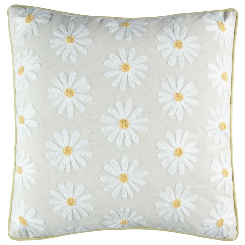 Embroidered Daisy Cushion | Cushions | B&M