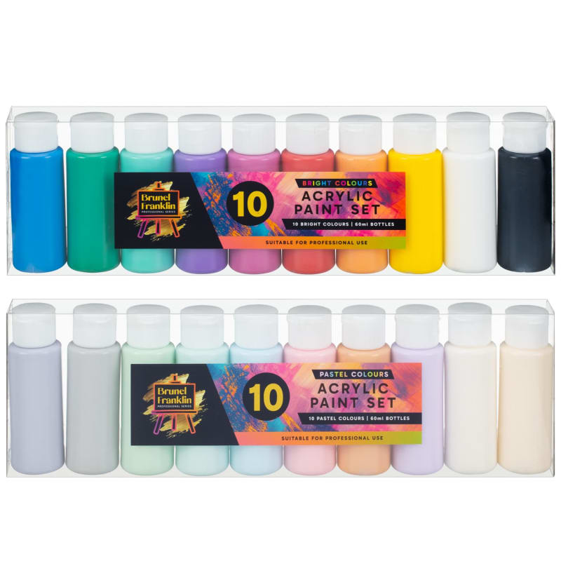 Brunel Franklin Acrylic Paint Set - Pastels | Arts & Craft - B&M