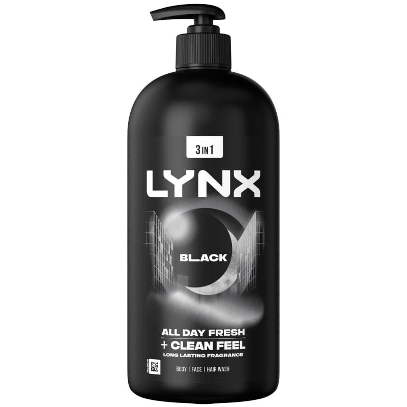 Lynx Shower Gel Pump 900ml - Black | Soap, Shower & Bath - B&M Stores