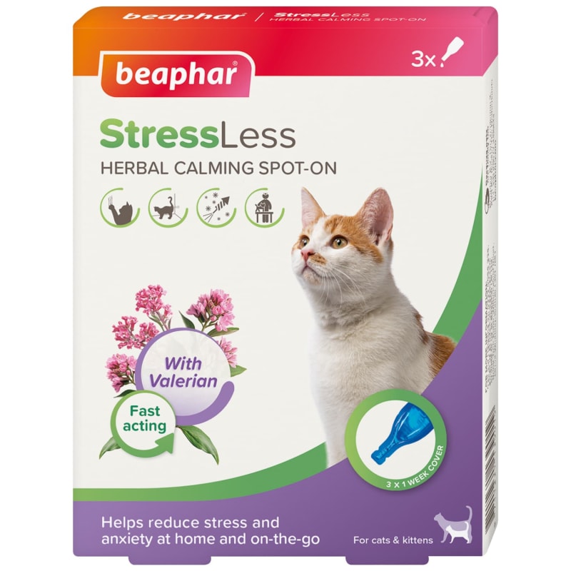 Beaphar StressLess Herbal Calming Spot-on for Cats 3pk | B&M