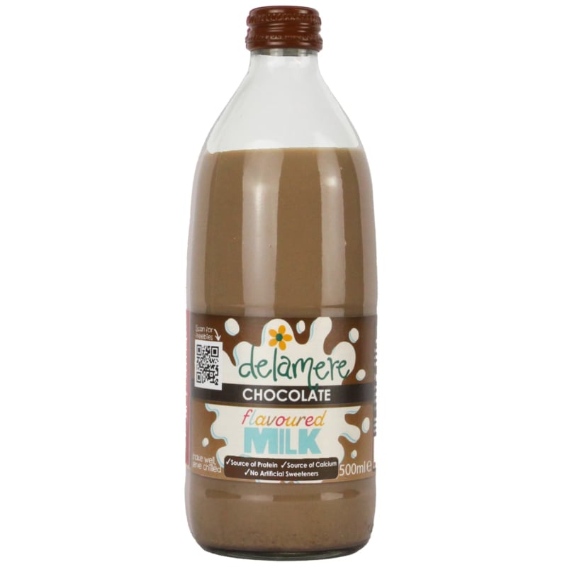 Delamere Chocolate Flavoured Milk 500ml | UHT Milk | B&M