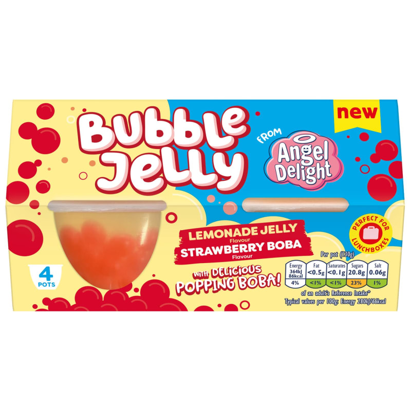 Angel Delight Bubble Jelly 4 x 130g - Lemonade & Strawberry | Food | B&M