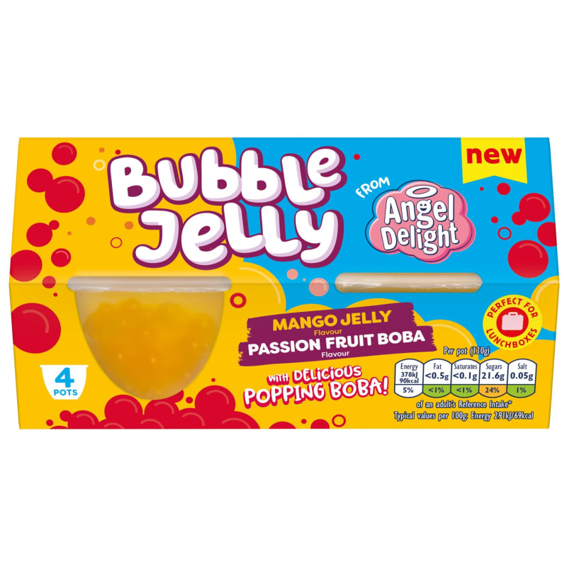 Angel Delight Bubble Jelly 4 x 130g - Mango & Passion Fruit | Food | B&M