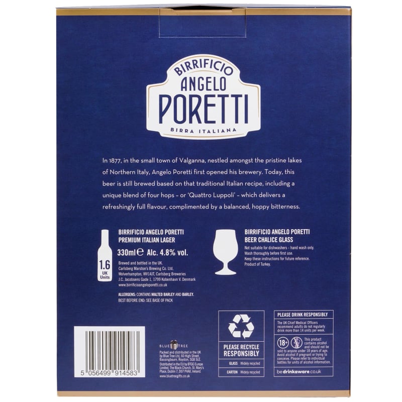 Birrifico Angelo Poretti Lager Beer 330ml & Glass Gift Set | B&M