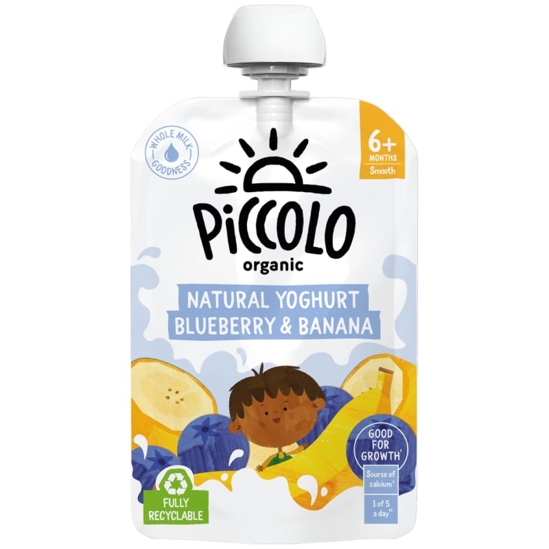 Piccolo Organic Natural Yoghurt 100g - Blueberry & Banana | Baby Food | B&M