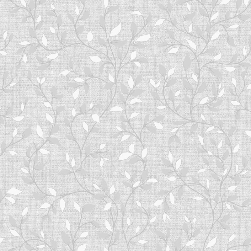 Fresco Alder Leaf Wallpaper - Grey | Wallpaper | B&M