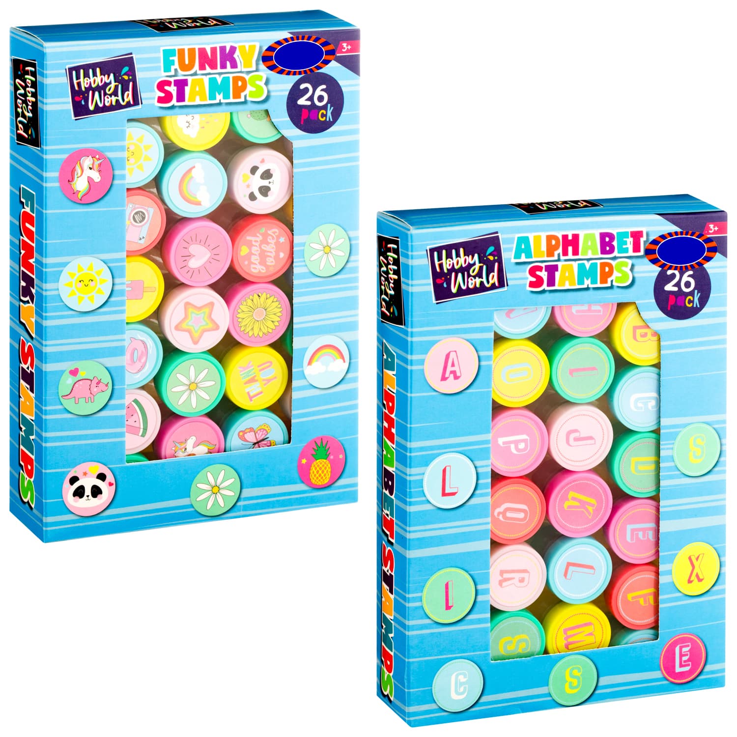 Hobby World Funky Stamps 26pk - Icons | Kids Arts & Crafts - B&M