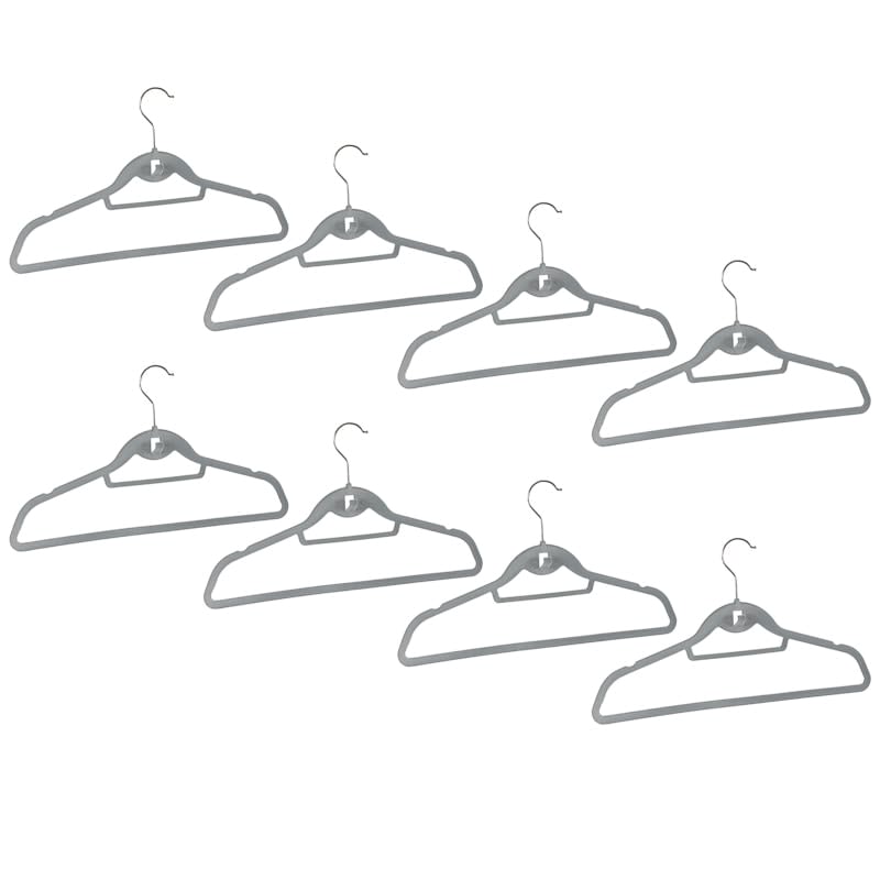 Pure Velvet Hangers 8pk - Grey | Hangers - B&M