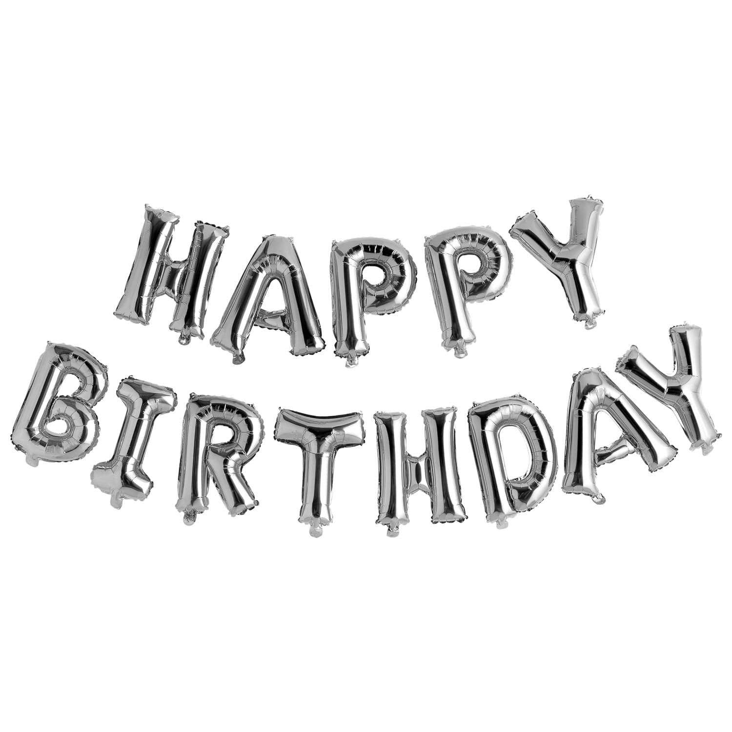 Metallic Happy Birthday Balloon Set - Silver | Partyware - B&M Stores