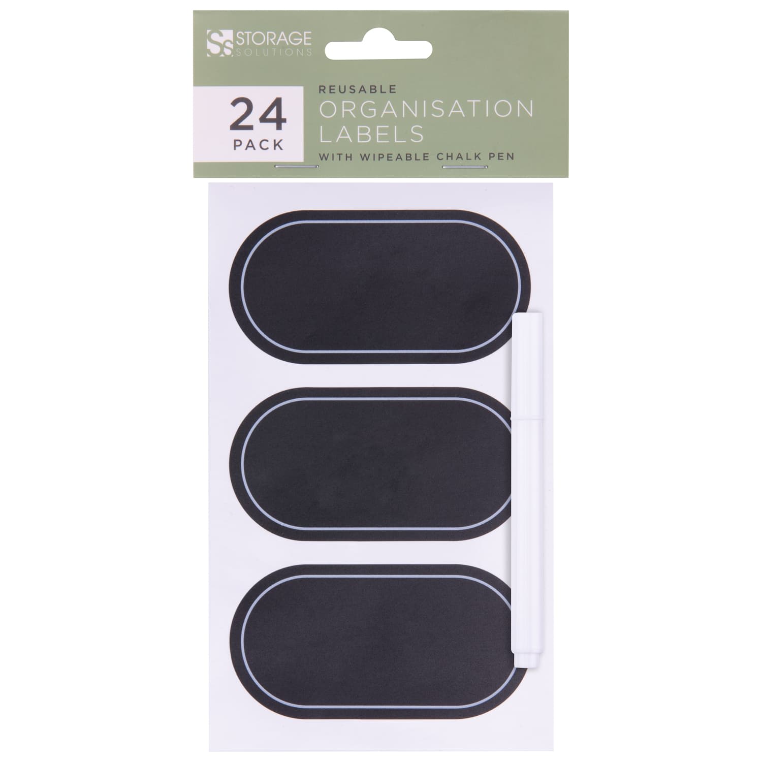 Reusable Organisation Labels with Pen 24pk | Storage Accessories - B&M ...