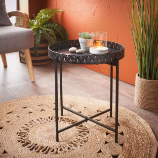 Home Collection Black Tray Table Living Room Furniture B M