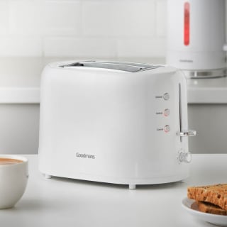 Goodmans Plastic 2 Slice Toaster - White | Toasters - B&M Stores