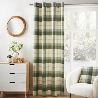 Home Collection Country Check Panels - Sage | Panels | B&M