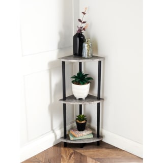 Tromso 3 Tier Corner Shelf - Brown | Storage & Shelving | B&M